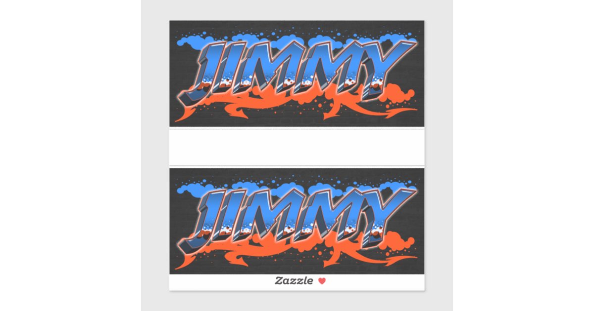 Jimmy First Name Graffiti Sticker | Zazzle