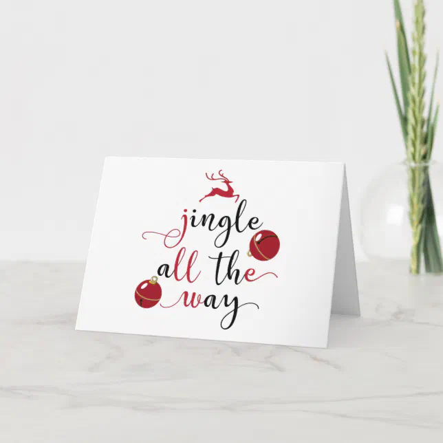 jingle all the way holiday card | Zazzle