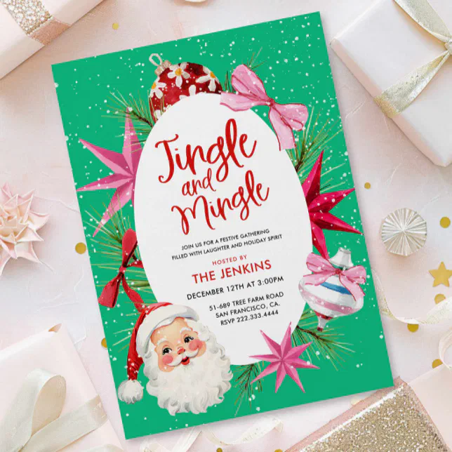 Jingle and Mingle Holiday Party Invitation | Zazzle