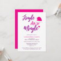 Jingle and mingle pink script Christmas party Invitation | Zazzle