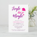 Jingle and mingle pink script Christmas party Invitation | Zazzle