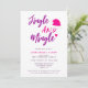 Jingle and mingle pink script Christmas party Invitation | Zazzle