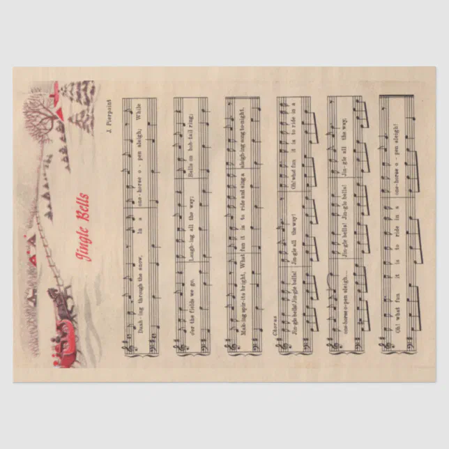 Jingle Bells Christmas Holiday Carol Sheet Music | Zazzle