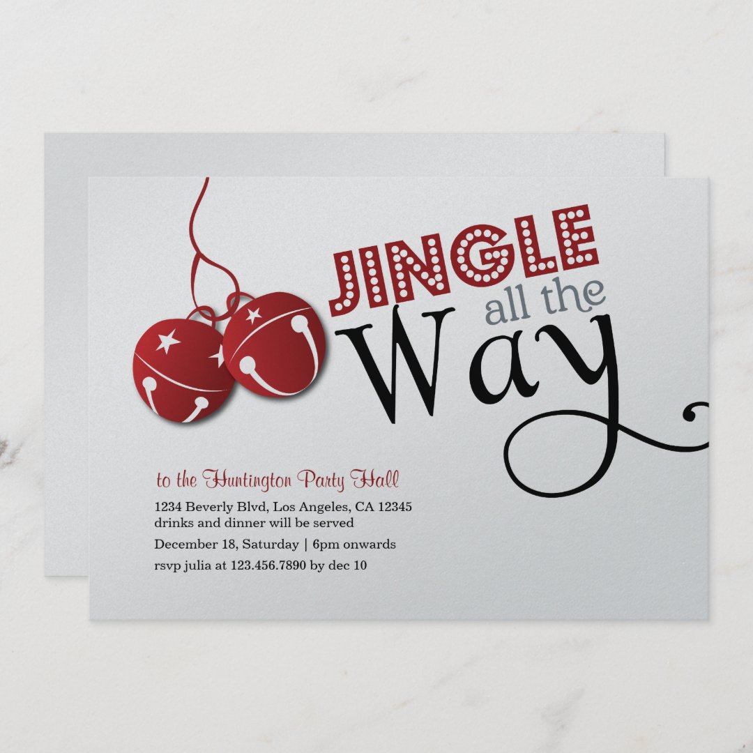 Jingle Bells Christmas Holiday Invitation card | Zazzle