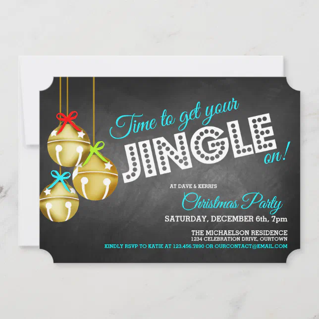 Jingle Bells Christmas Party Invitation | Zazzle
