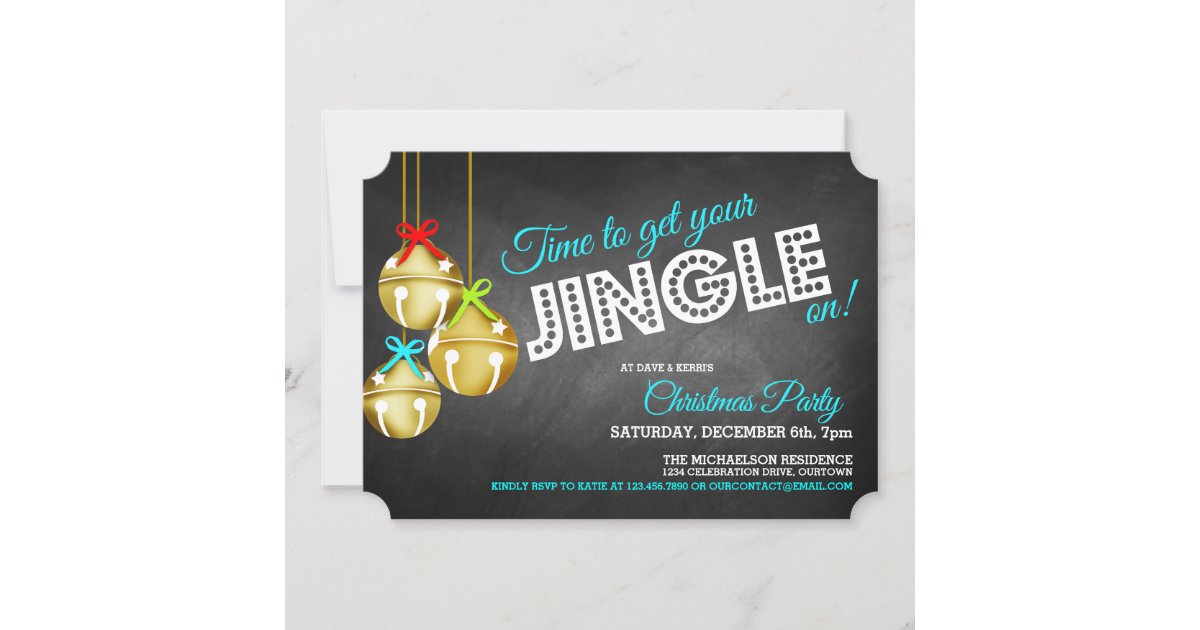 Jingle Bells Christmas Party Invitation | Zazzle