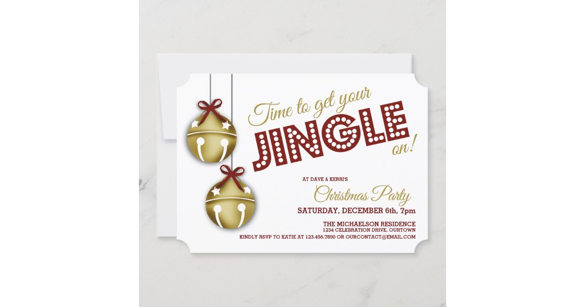 Jingle Bells Christmas Party Invitations | Zazzle
