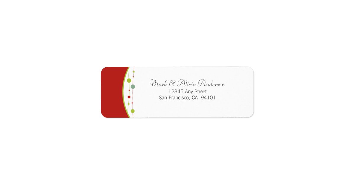 Jingle Bells Holiday Return Address Label (red) | Zazzle