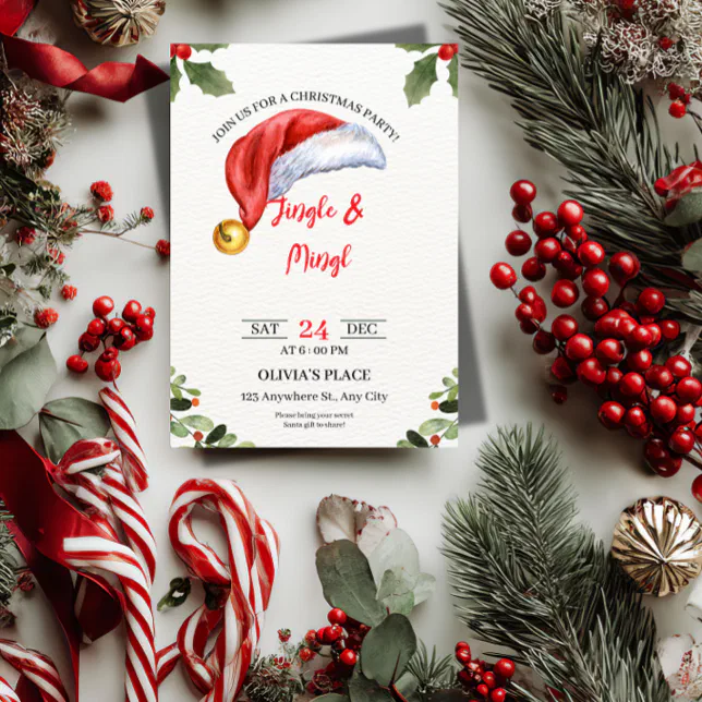 Jingle & Mingle Christmas Party Invitation | Zazzle