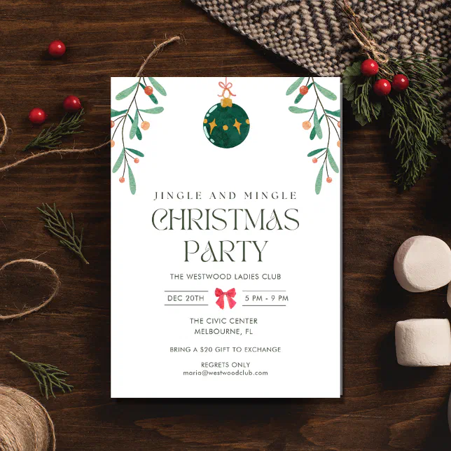 Jingle Mingle Christmas Party Invitation Zazzle
