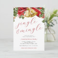 Jingle & Mingle Festive Gold Bells Christmas Party Invitation | Zazzle