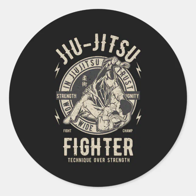 Jiu Jitsu Bjj Brazilian Jiu Jitsu Classic Round Sticker | Zazzle