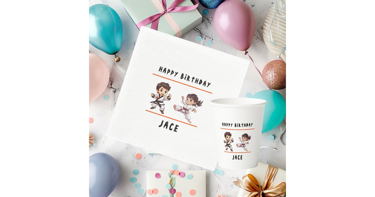 Jiu Jitsu Champ Birthday Party Paper Cup | Zazzle