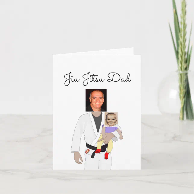 Jiu Jitsu Dad Custom Photos and Handwritten Text I Invitation | Zazzle