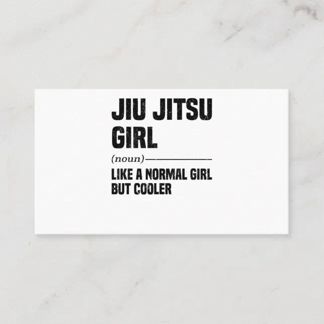 Jiu Jitsu Girl Brazilian Martial Arts Training Business Card | Zazzle