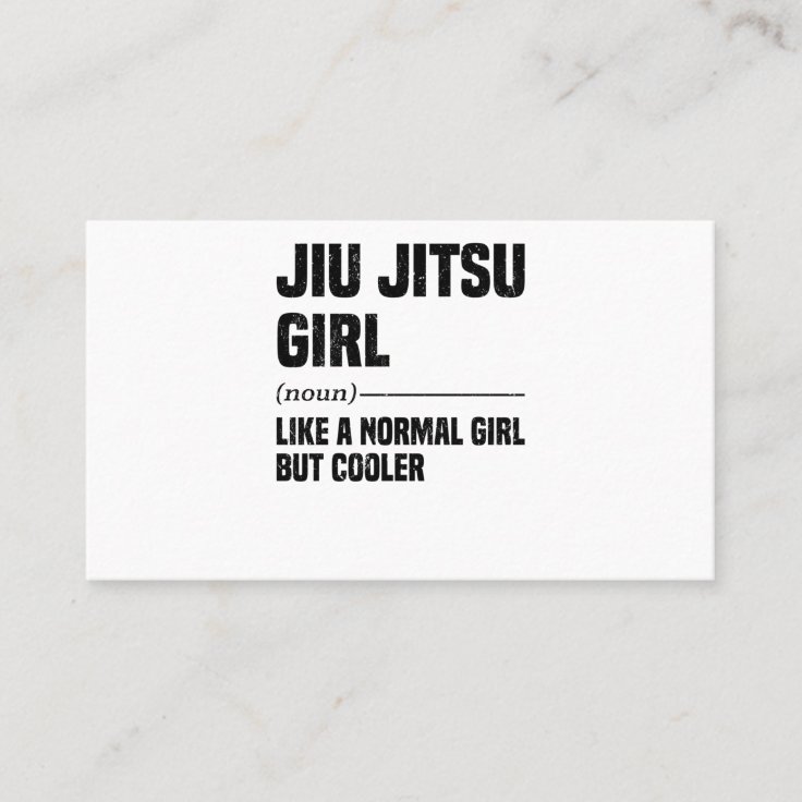 Jiu Jitsu Girl Brazilian Martial Arts Training Business Card | Zazzle