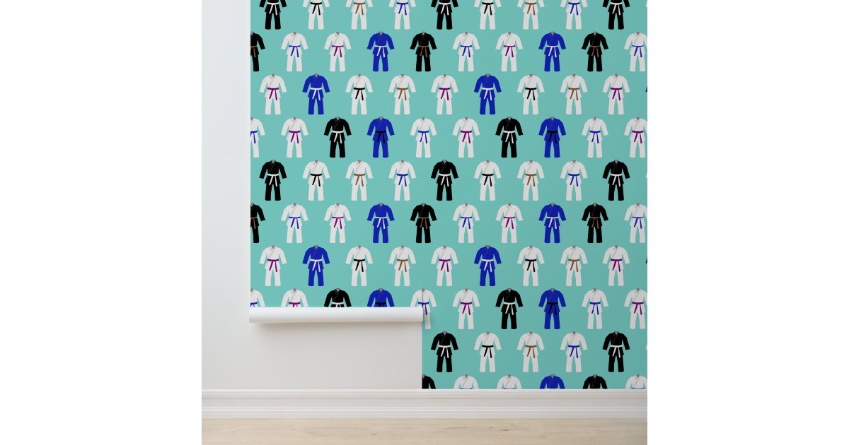 Jiu Jitsu Jujitsu Martial Arts Suits Pattern Wallpaper | Zazzle