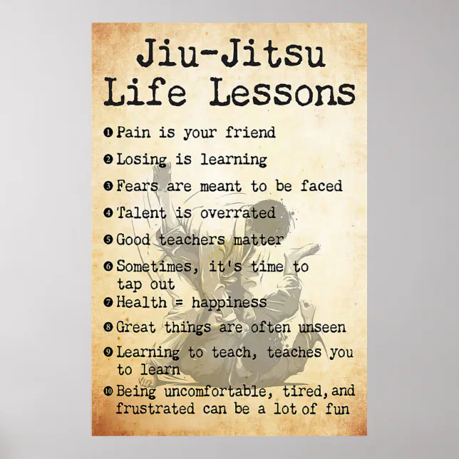 Jiu-Jitsu Life Lessons, Jiu Jitsu Poster, Jiu Jits Poster | Zazzle