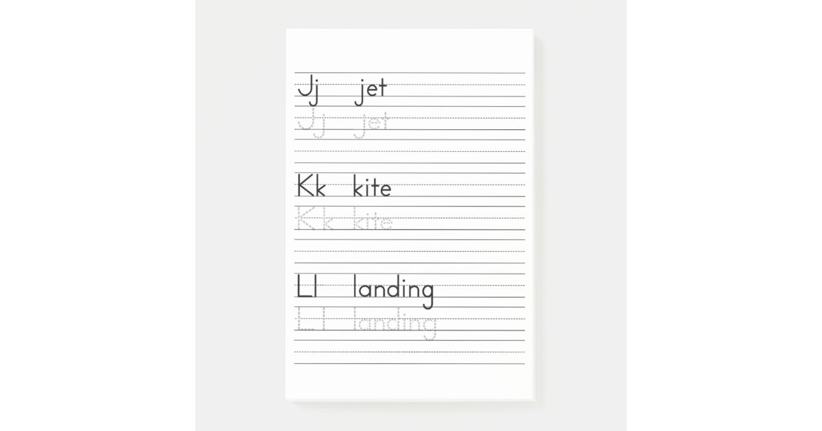JKL Writing Practice Alphabet Worksheet Notepad | Zazzle