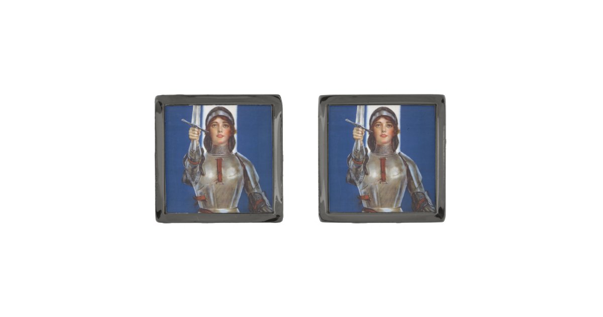 Joan of Arc: The Maid of Orleans, Knight Heroine Cufflinks | Zazzle