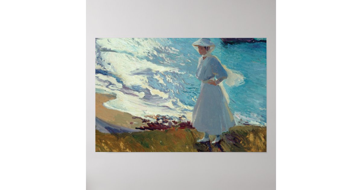 Joaquin Sorolla - Maria on the Beach at Biarritz Poster | Zazzle