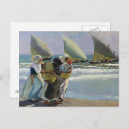 Joaquin Sorolla - The Three Sails Postcard | Zazzle