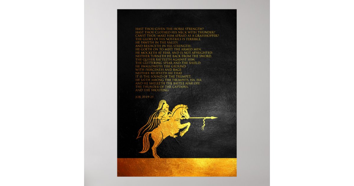 Job 39:19-25 Bible Verse Poster | Zazzle