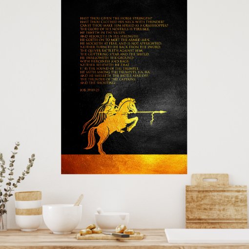 Job 39:19-25 Bible Verse Poster | Zazzle