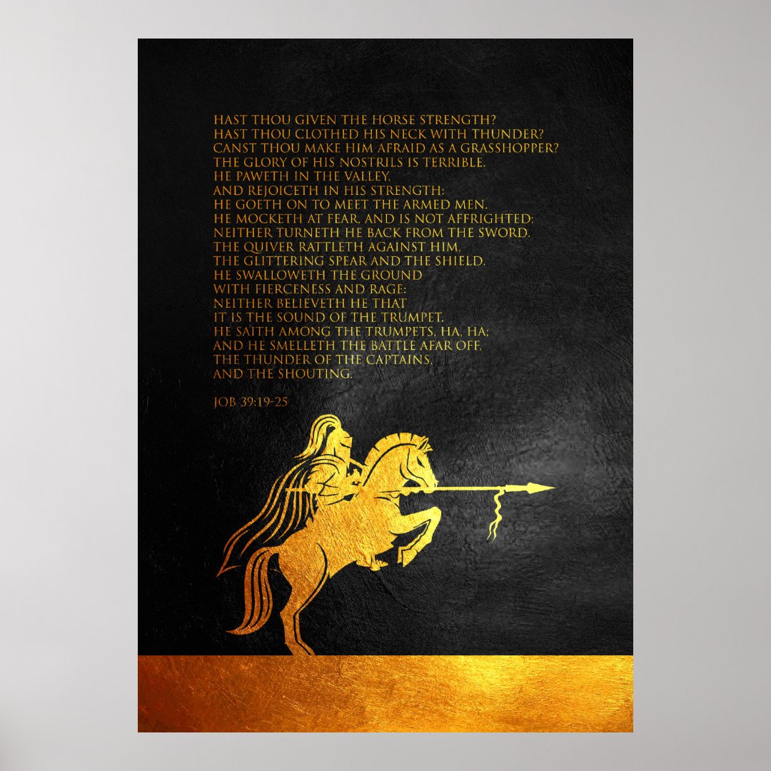 Job 39:19-25 Bible Verse Poster | Zazzle