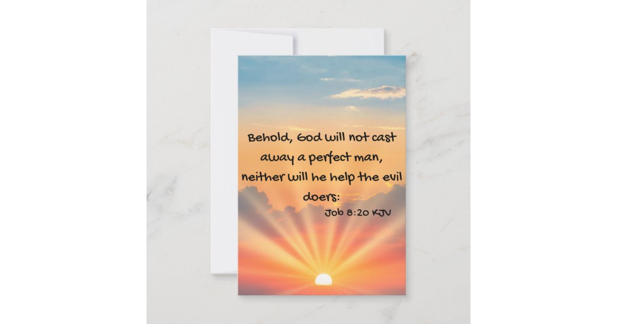 Job 8:20 KJV Bible Verse Pic Flat Greeting Card | Zazzle
