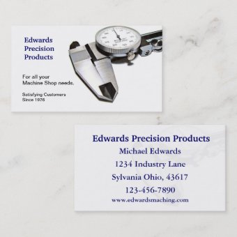 Job Shop and Machine Shop Business Card | Zazzle