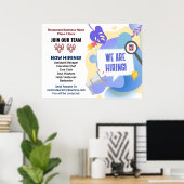 Jobs Help Wanted Now Hiring Custom Poster Sign | Zazzle