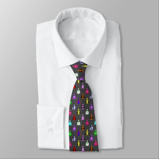 Jockey Horse Racing Pattern Grey Neck Tie | Zazzle