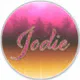 Jodie First Name golden pink sticker | Zazzle