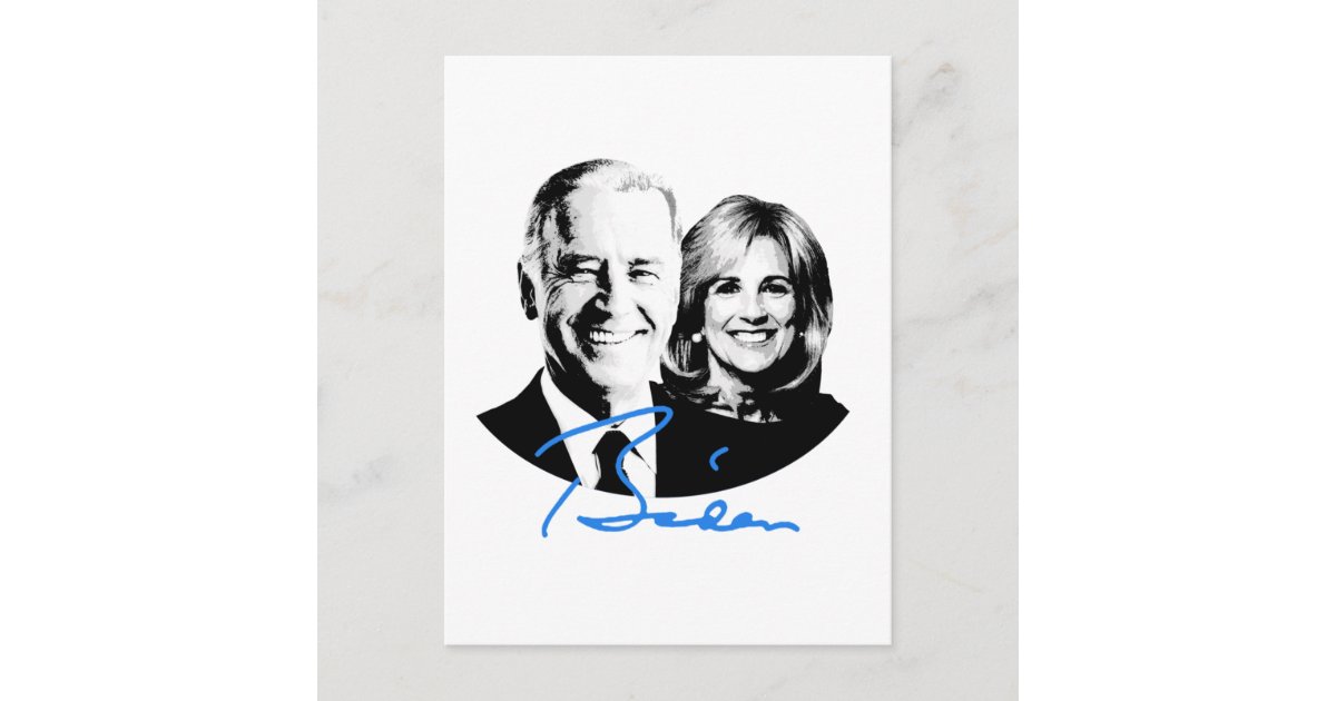 Joe and Jill Biden Signature Postcard | Zazzle