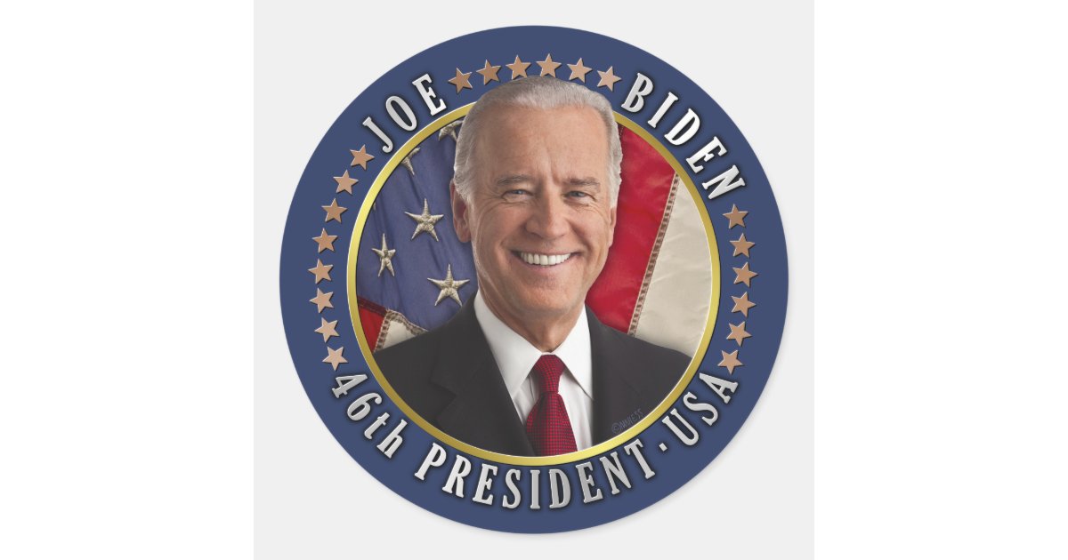 Joe Biden 46th President USA Commemorative Photo Classic Round Sticker ...