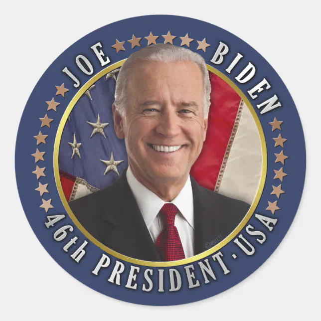 Joe Biden 46th President USA Commemorative Photo Classic Round Sticker ...