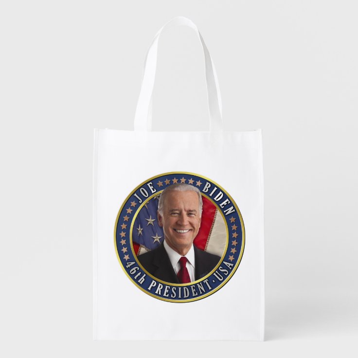 Joe Biden 46th President USA Commemorative Photo Grocery Bag | Zazzle