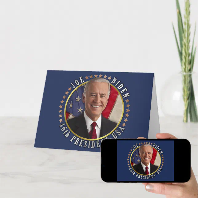 Joe Biden 46th President USA Commemorative Photo Holiday Card | Zazzle