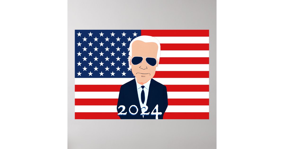 Joe Biden American Flag 2024 Election Poster | Zazzle