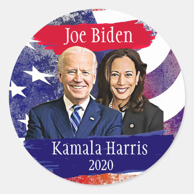 Joe Biden and Kamala Harris 2020 Election Classic Round Sticker | Zazzle