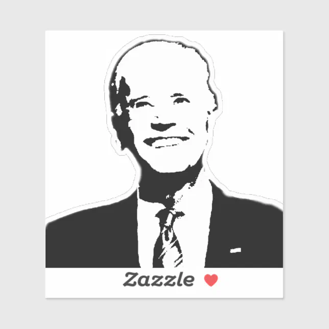 Joe Biden Black & White Form Vinyl Sticker | Zazzle