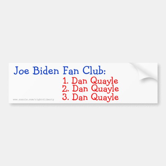 Joe Biden Fan Club: Bumper Sticker | Zazzle.com