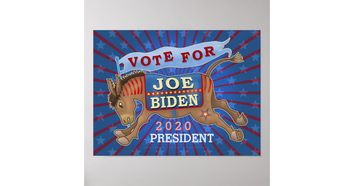 Joe Biden for President 2020 Democrat Donkey Poster | Zazzle