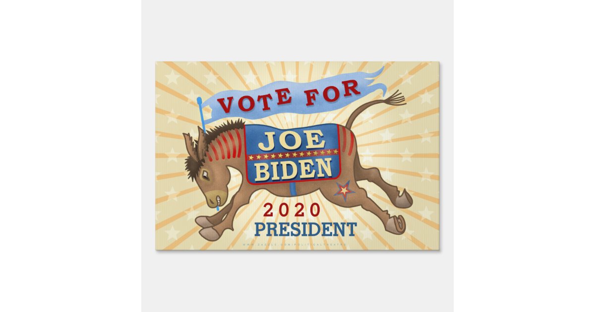 Joe Biden for President 2020 Democrat Donkey Sign | Zazzle