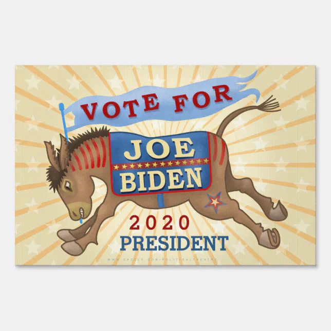 Joe Biden for President 2020 Democrat Donkey Sign | Zazzle