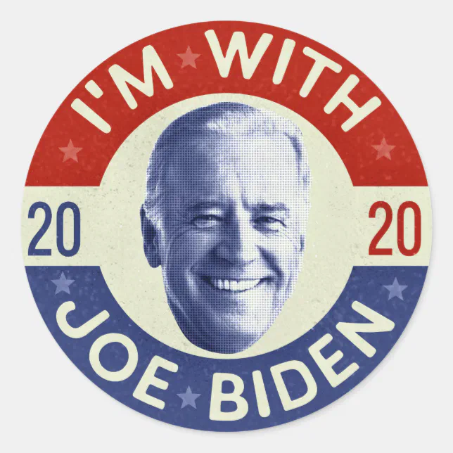 Joe Biden For President 2020 Democrat Photo Retro Classic Round Sticker