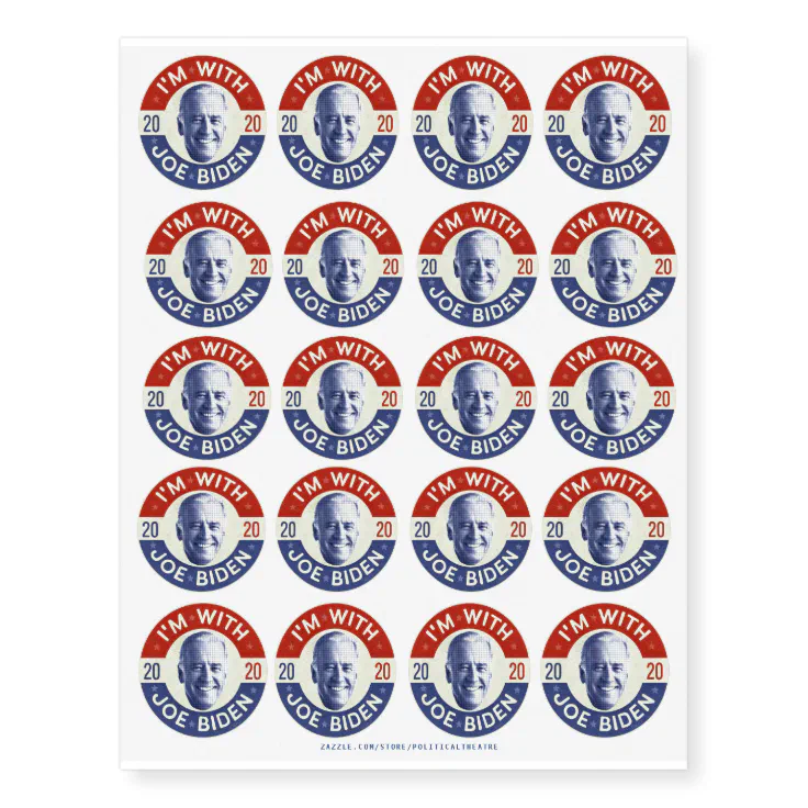 Joe Biden For President 2020 Democrat Photo Retro Temporary Tattoos