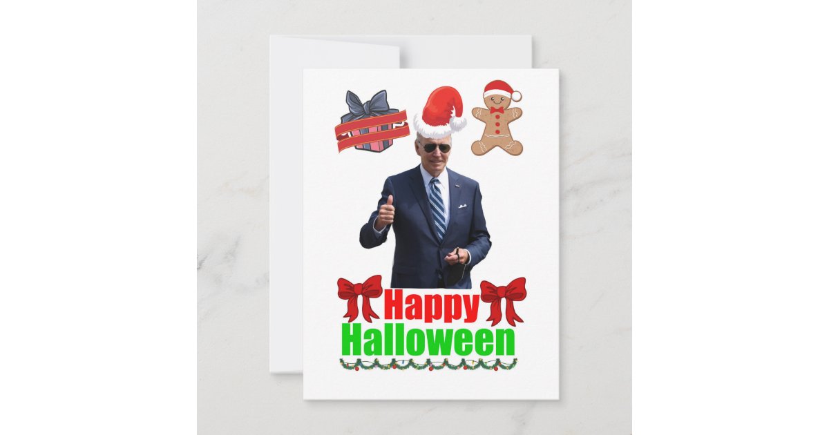 Joe Biden Happy Halloween Christmas Card | Zazzle