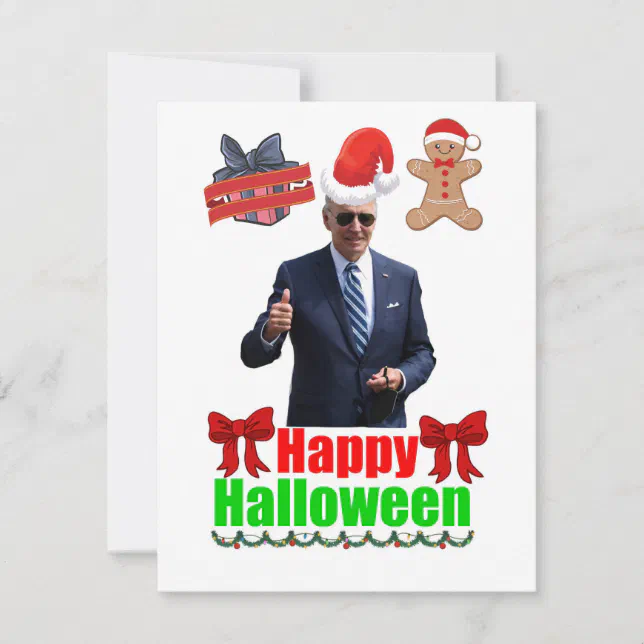 Joe Biden Happy Halloween Christmas Card | Zazzle